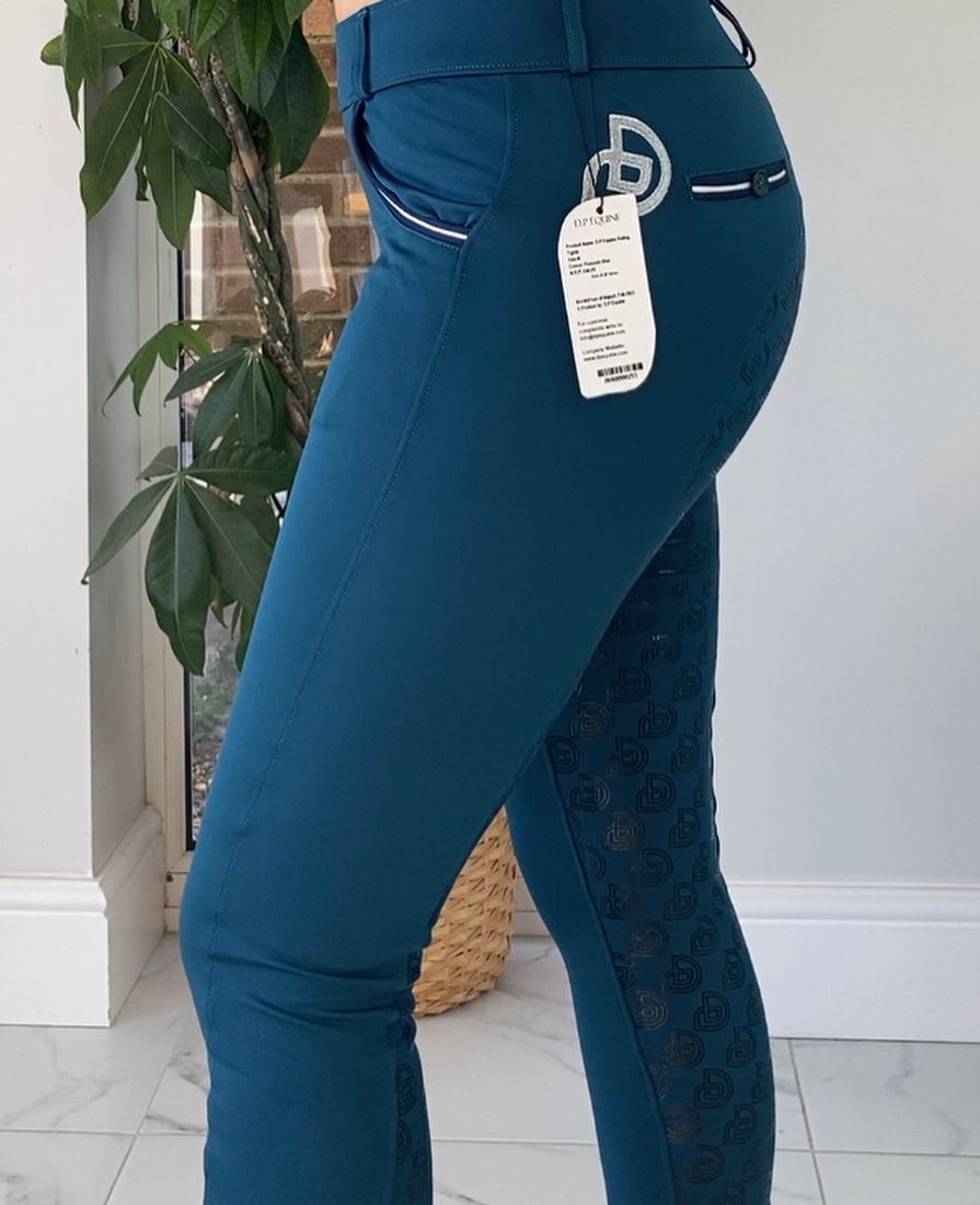 Limited Edition Peacock Blue Microfleece Riding Leggings – D.P Equine